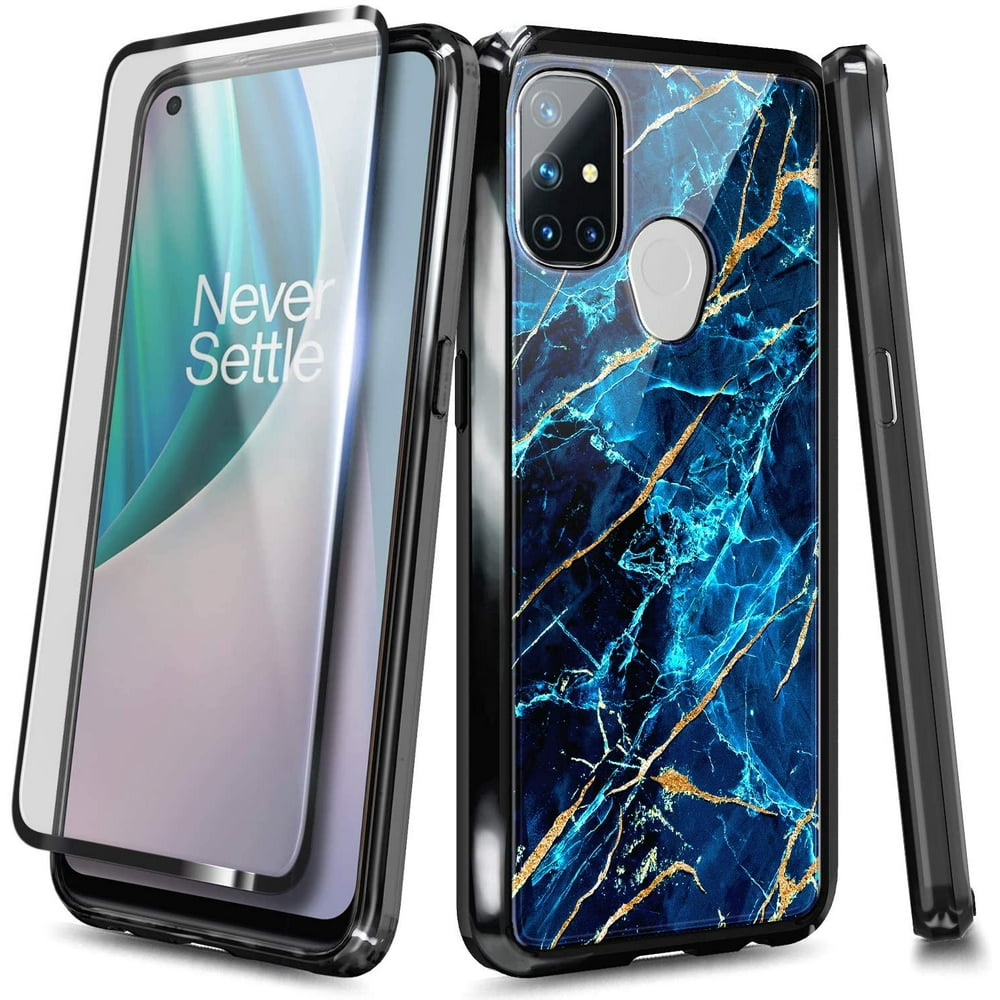 OnePlus Nord N10 5G Case with Tempered Glass Screen Protector (Full Coverage), Nagebee Ultra ...