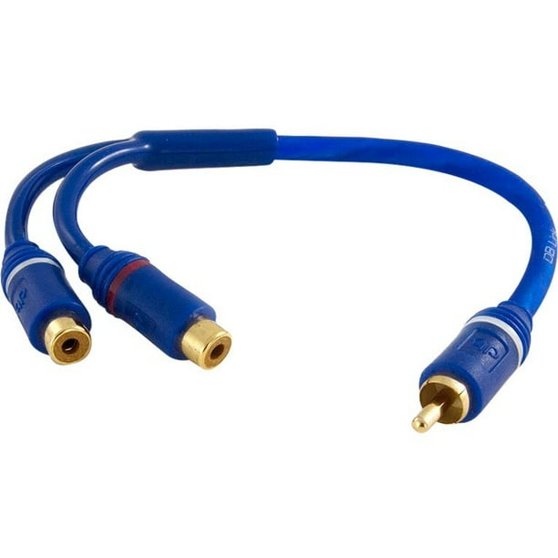 DB Link SRY2F Soft-Touch Blue Strandworx RCA Y-Adapter, 1 Male to 2 ...