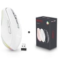 Rechargeable Wireless Mouse, Dual Mode Mouse with RGB Lights, 2.4G ...