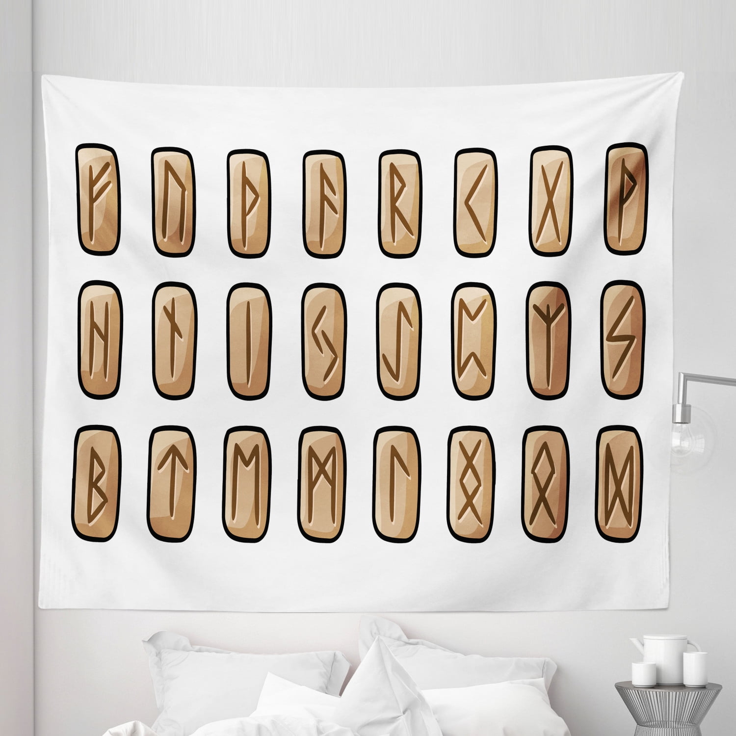 Simple Boho Tapestry, Runic Alphabet Carved in the Stones Comes From ...