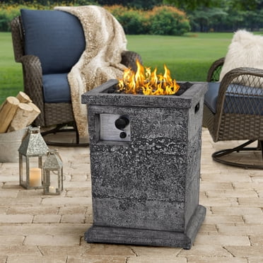 MF Studio Outdoor Patio Propane Gas Fire Pit with Wood Texture & CSA ...