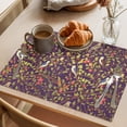 Botanical Birds Placemats Set of 4, Cotton Linen Fabric Place Mats, Art ...