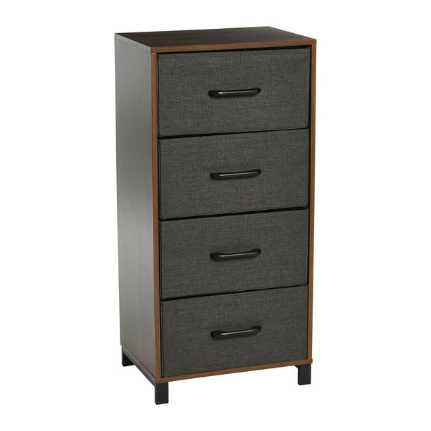 Household Essentials 4 Drawer Dresser, Narrow Storage Chest, Multi ...