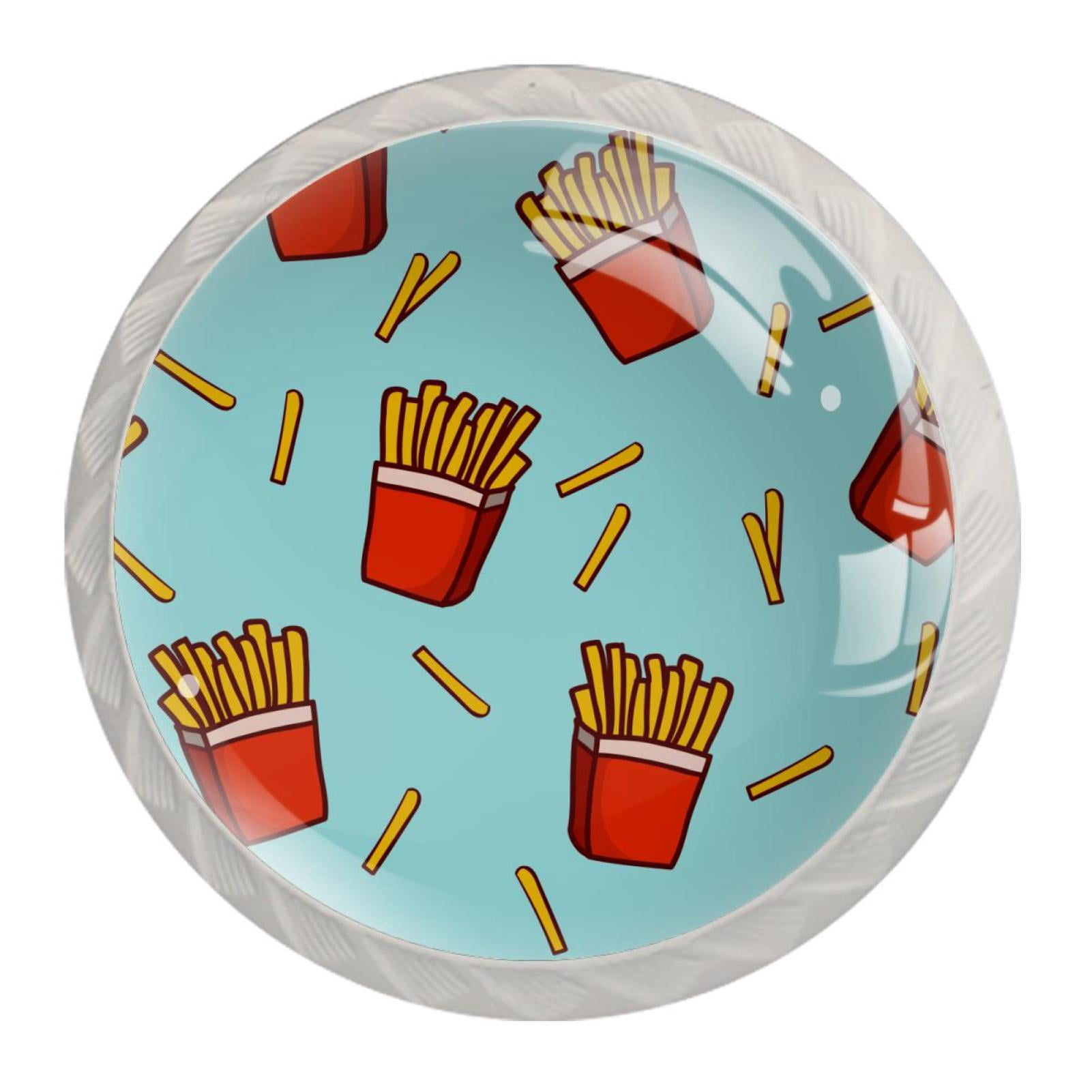 4 Pcs Fast Food French Fries Knobs for Kitchen Cabinet Cupboard Dresser ...