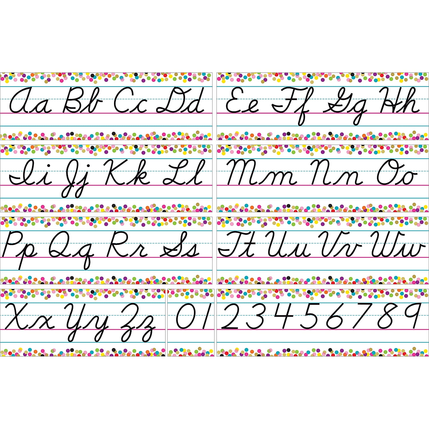 Teacher Created Resources Colorful Vibes Cursive Writing Bulletin Board ...