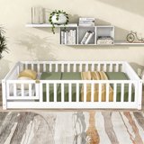 HSUNNS Full Size Daybed Frame for Toddlers Kids, Full Floor Bed with ...