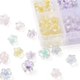 125Pcs 10 Style Transparent Acrylic Beads Bead in Bead Flower & Star ...
