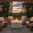 Mintazer 24" Square MGO Outdoor Fire Pit with Side Handles & Steel ...