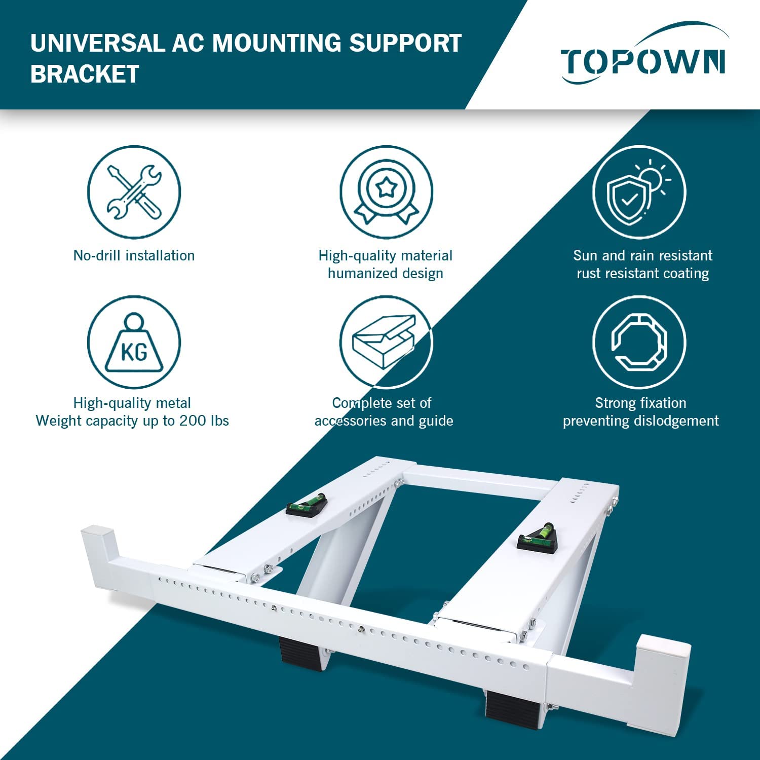 Buy TOPOWN Air Conditioner Window Bracket No Drill AC Window Support up ...