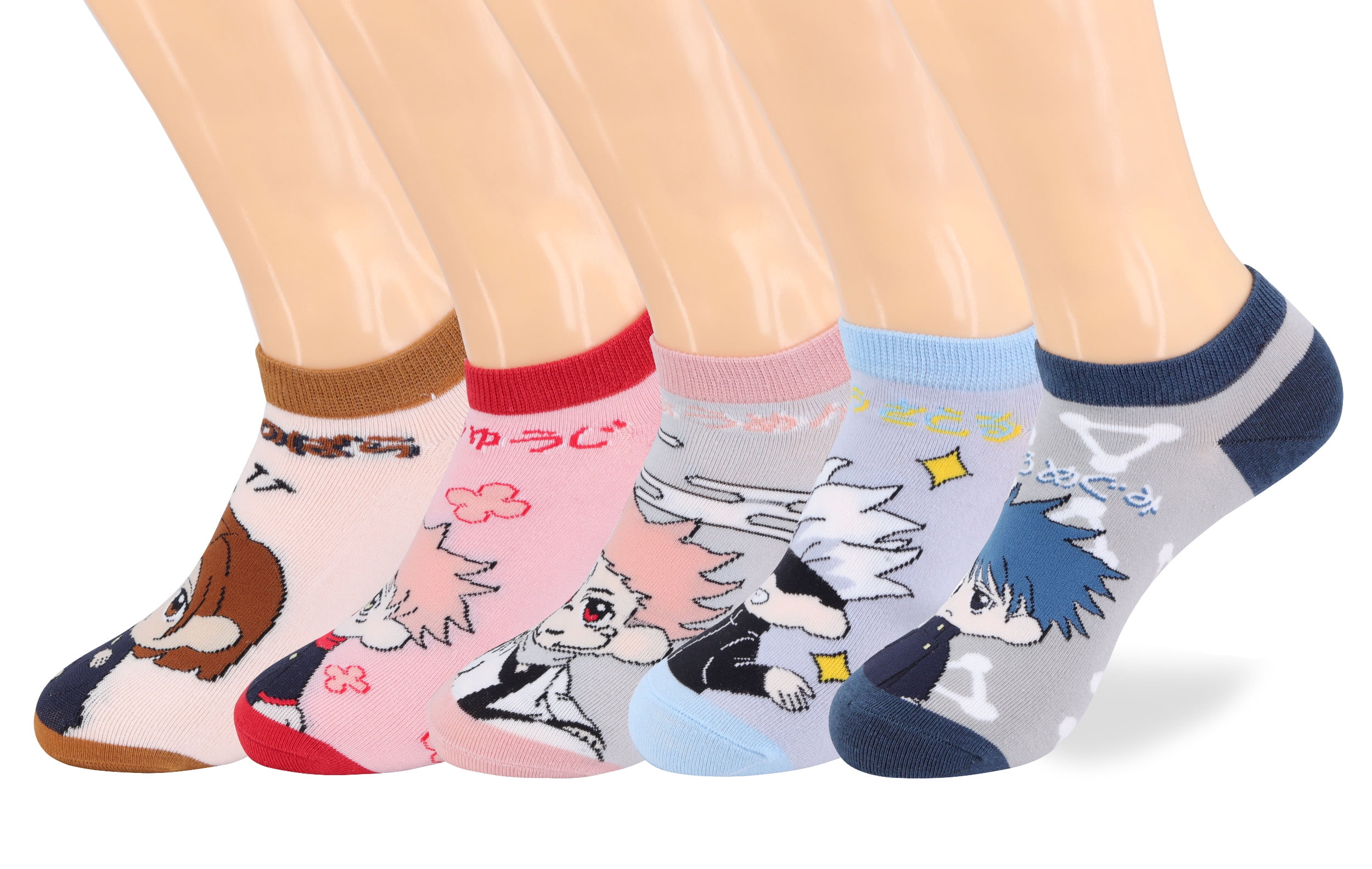 Roffatide Anime Jujutsu Kaisen Ankle Socks 5 Pairs Low Cut Socks ...