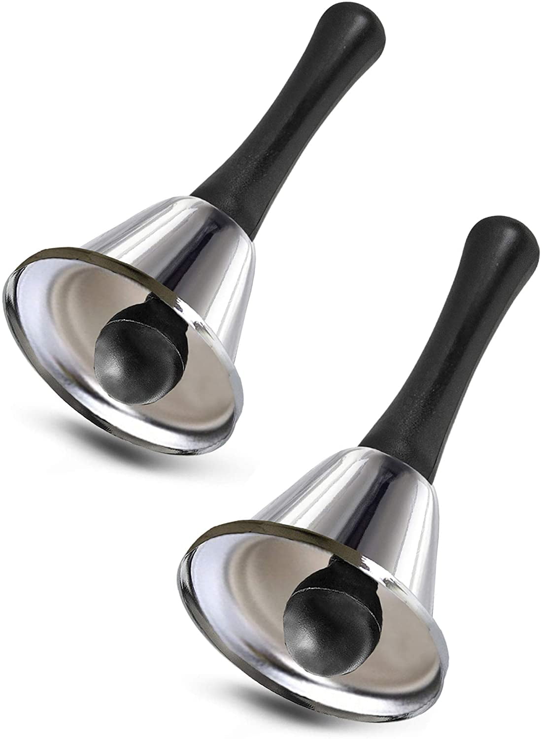 [2 Pack] Silver Steel Call Bells with Handle - Hand Bell Ring, Bed ...