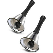 Gold Hand Bell, 2 Pack Steel Hand Bell Call Bell for Wedding, Adults ...