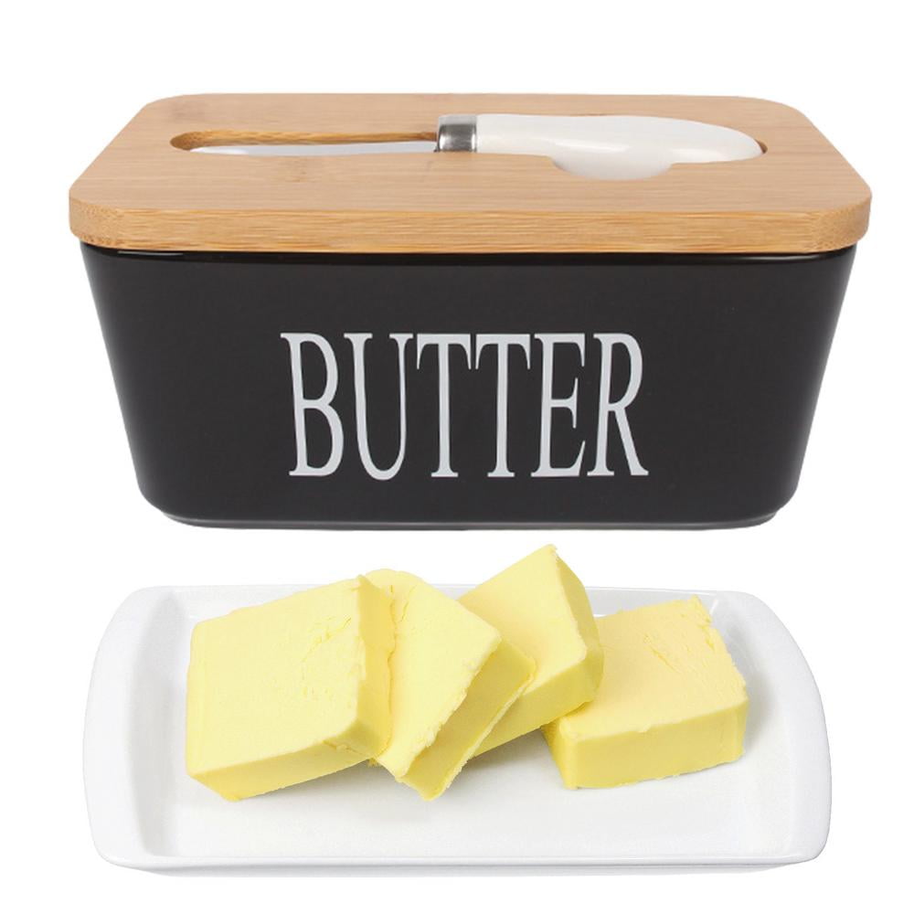 Tohuu Ceramic Butter Dish Farmhouse Butter Container with Airtight ...
