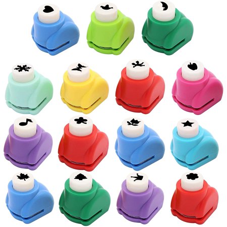 (15 Pcs Mini Shapes) - 15pcs Mini Paper Craft Punches, Colourful Crafts ...