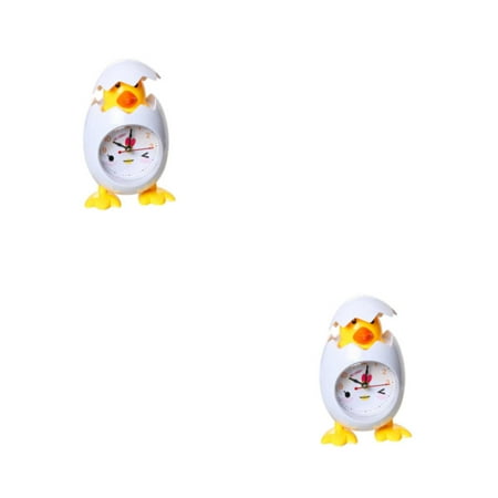 yingyy 1/2/3 Cute Cartoon Eggshell Chick Alarm Clock Non Ticking ...