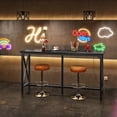 70.9'' Bar Table, Kitchen Dining Table with Power Outlet and Footrest ...