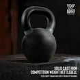 Powder Coated Kettlebell, Black Matte Cast Iron Weight for Strength ...