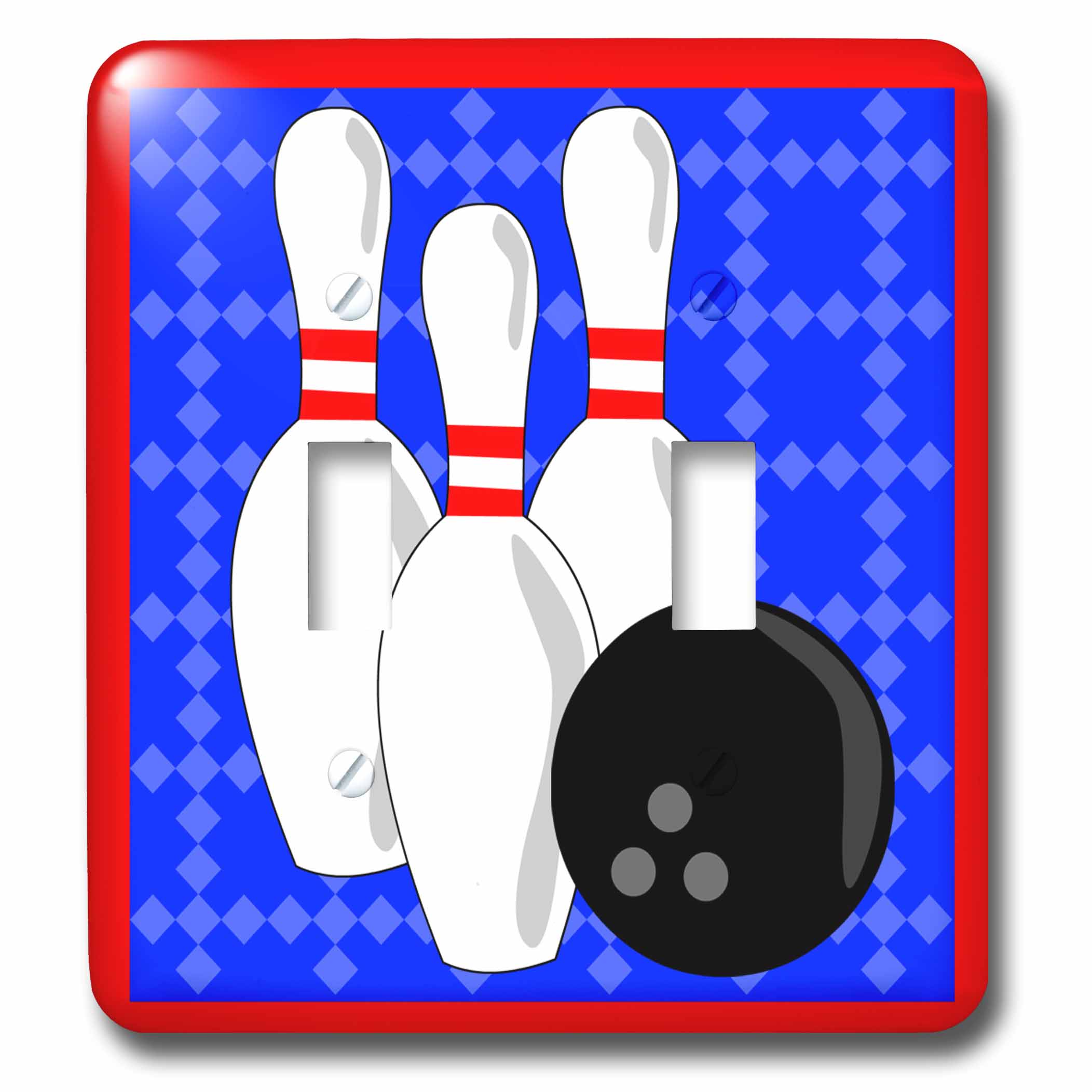 3dRose Blue and Red - Bowling Pins and Ball - Double Toggle Switch (lsp ...