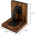 MyGift 1 Pair Industrial-Style Pipe and Rustic Wood Tabletop Bookends ...
