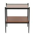 Set of 2 Modern Brown Glass Rectangle End Tables, Tempered Glass Top ...