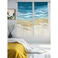 Coastal Ocean Wave Water Ripple Sheer Curtains 2 Panels Set Blue Brown ...