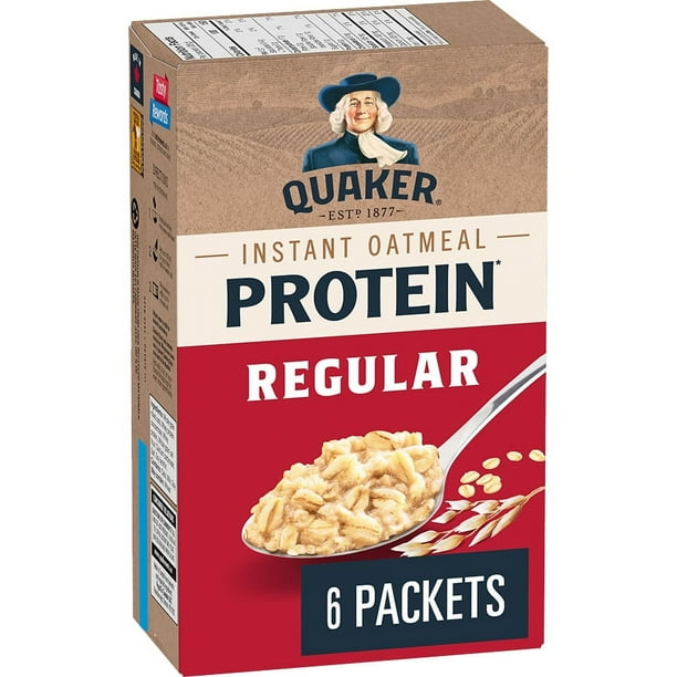 Quaker Protein Instant Oatmeal, Regular, 6 packets., 168 g. - Walmart.ca