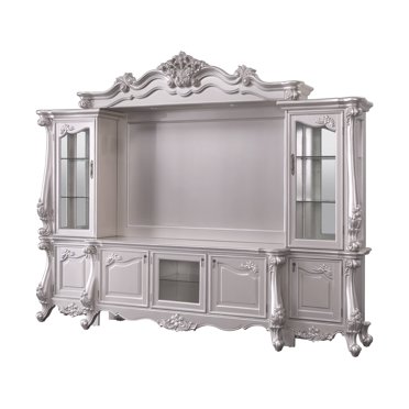 ACME Dresden Wooden Entertainment Center with Bridge in Vintage Bone ...