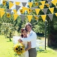 32Ft Yellow and Black Plaid Sunflower Pennant Banner Fabric Triangle ...
