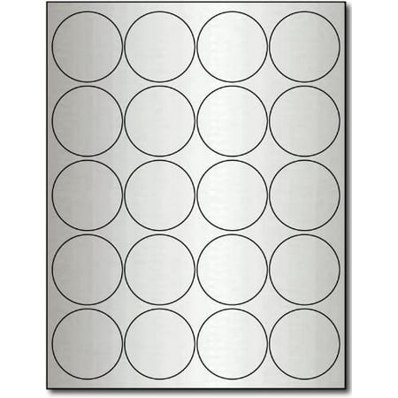 Silver Foil 2" Round Labels for Laser Printers - 10 Sheets / 200 Labels ...