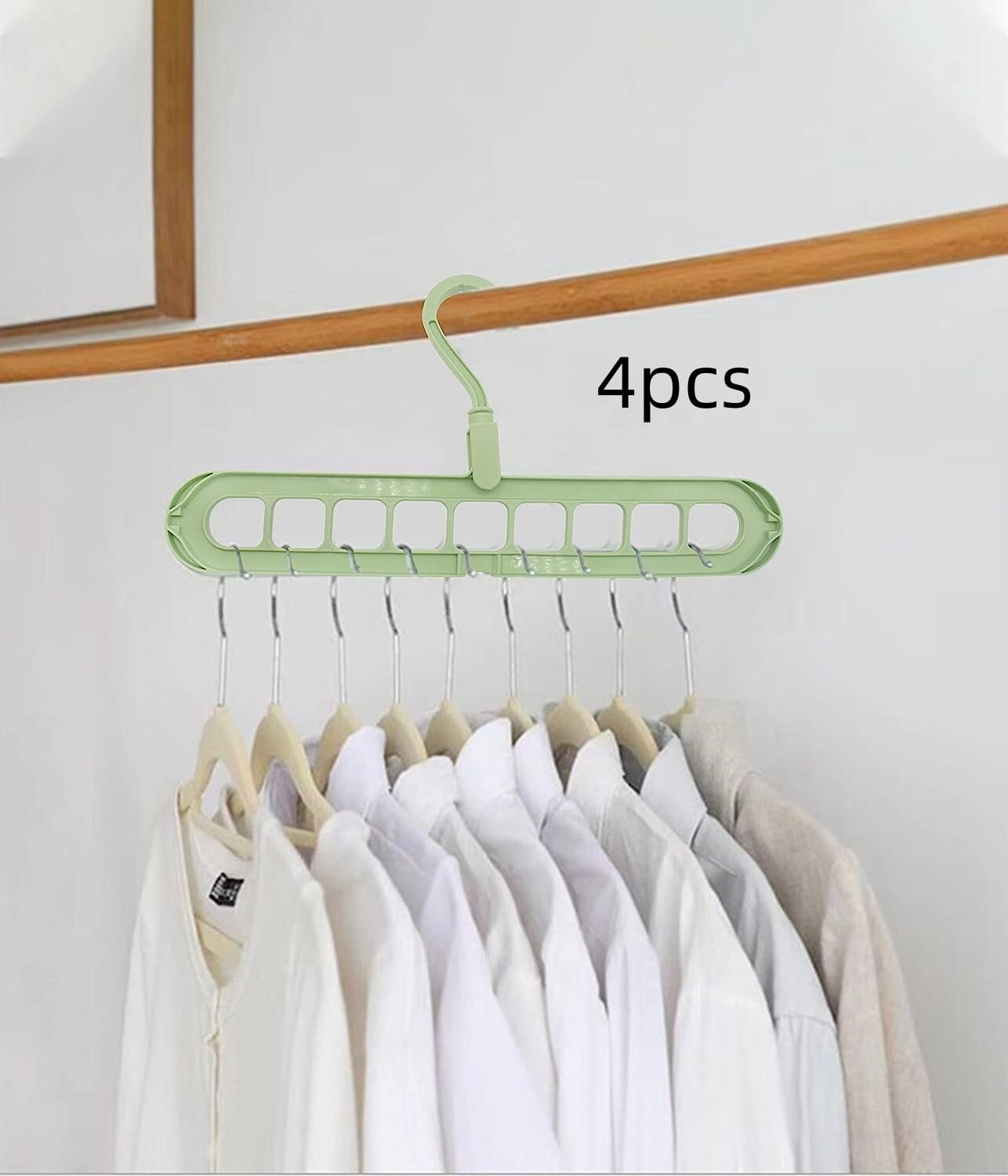GoXteam Magic Hangers, Space Saving Hangers 4 Pcs Sturdy Plastic 9-in-1 ...