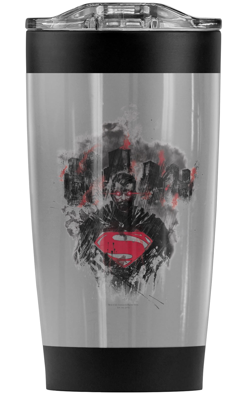 Superman Man Of Steel Scorched Skyline Stainless Steel Tumbler 20 oz ...