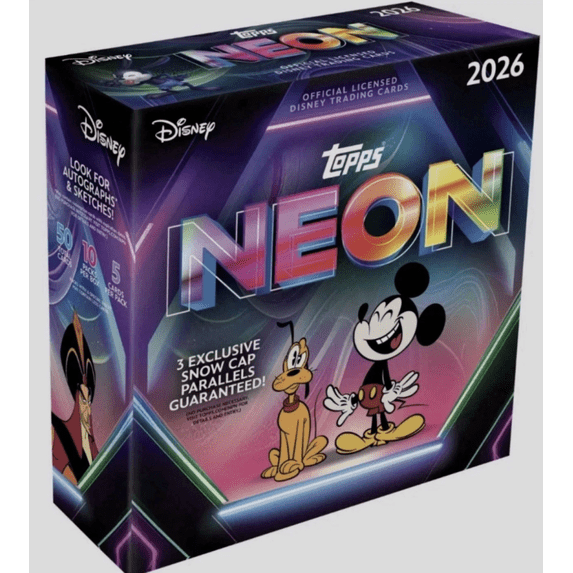 2026 Topps Disney NEON Factory Sealed Mega Box 10 Packs - Walmart.com
