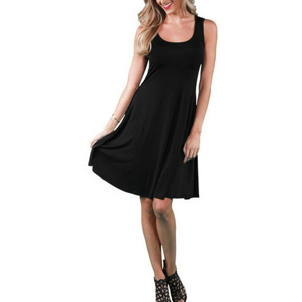 24 7 Comfort Apparel Womens Sleeveless Tank Knee Length Dress