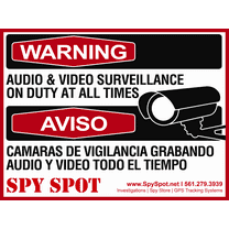 Warning Video And Audio Surveillance In Use Sign - Walmart.com