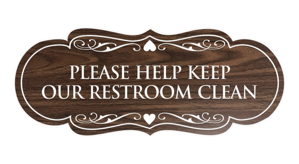 Designer Please Help Keep Our Restroom Clean Sign(Walnut) - Small ...