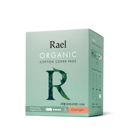 RAEL ORGANIC COTTON COVER OVERNIGHT PADS 34CM 8COUNT | Walmart Canada