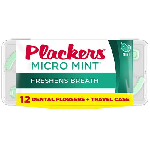 Plackers Micro Mint Flossers Travel Case, Pack of 12 Cases (144 Flossers in Total) - Walmart.com