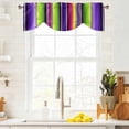 Abstract Tie Up Valance Curtains Colorful Mexican Stripes Purple Green ...