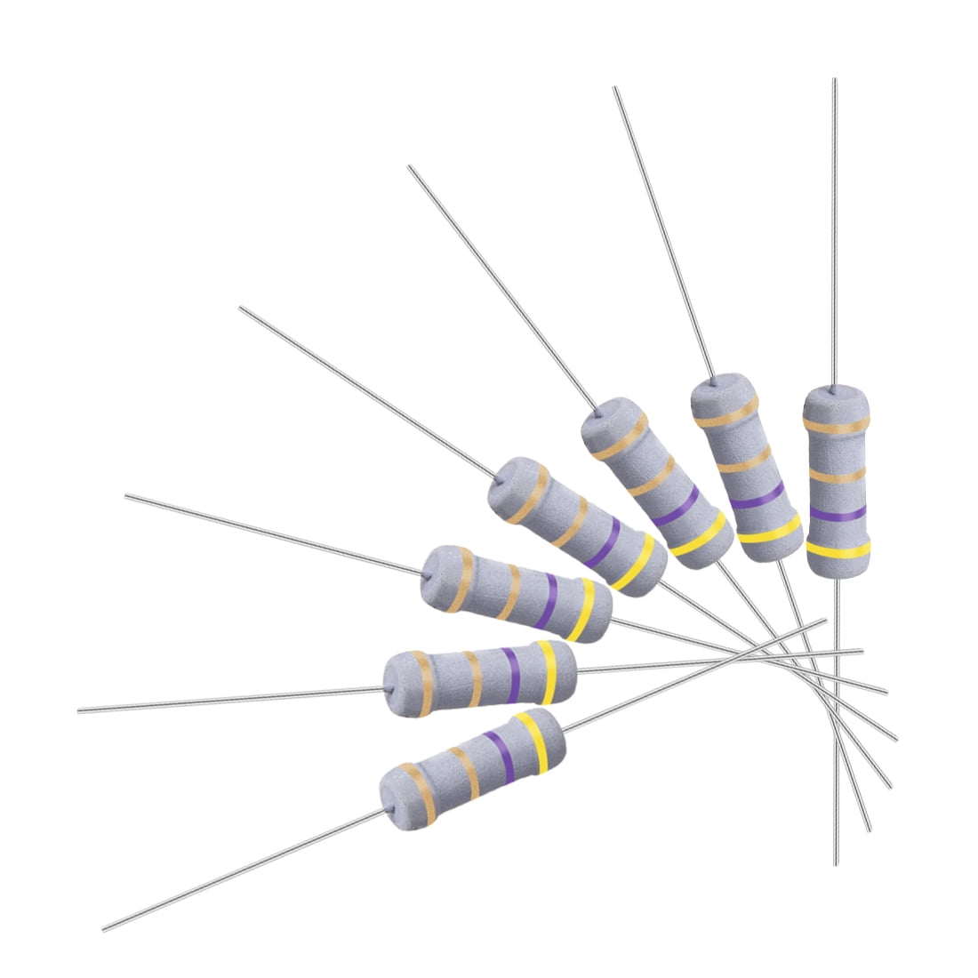 100 Pcs 1W 1 Watt Metal Oxide Film Resistor Axial Lead 4.7 Ohm ±5% ...