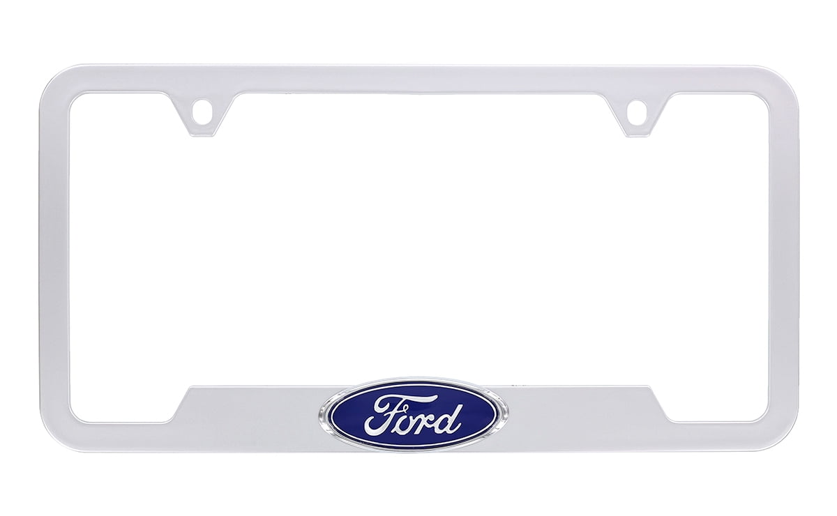 Ford 3D Badge Logo Silver ABS Plastic License Plate Frame Holder 2 Hole ...
