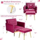 ACMEASE Velvet Recliner with Adjustable Parts & Ottoman, Fuchsia ...