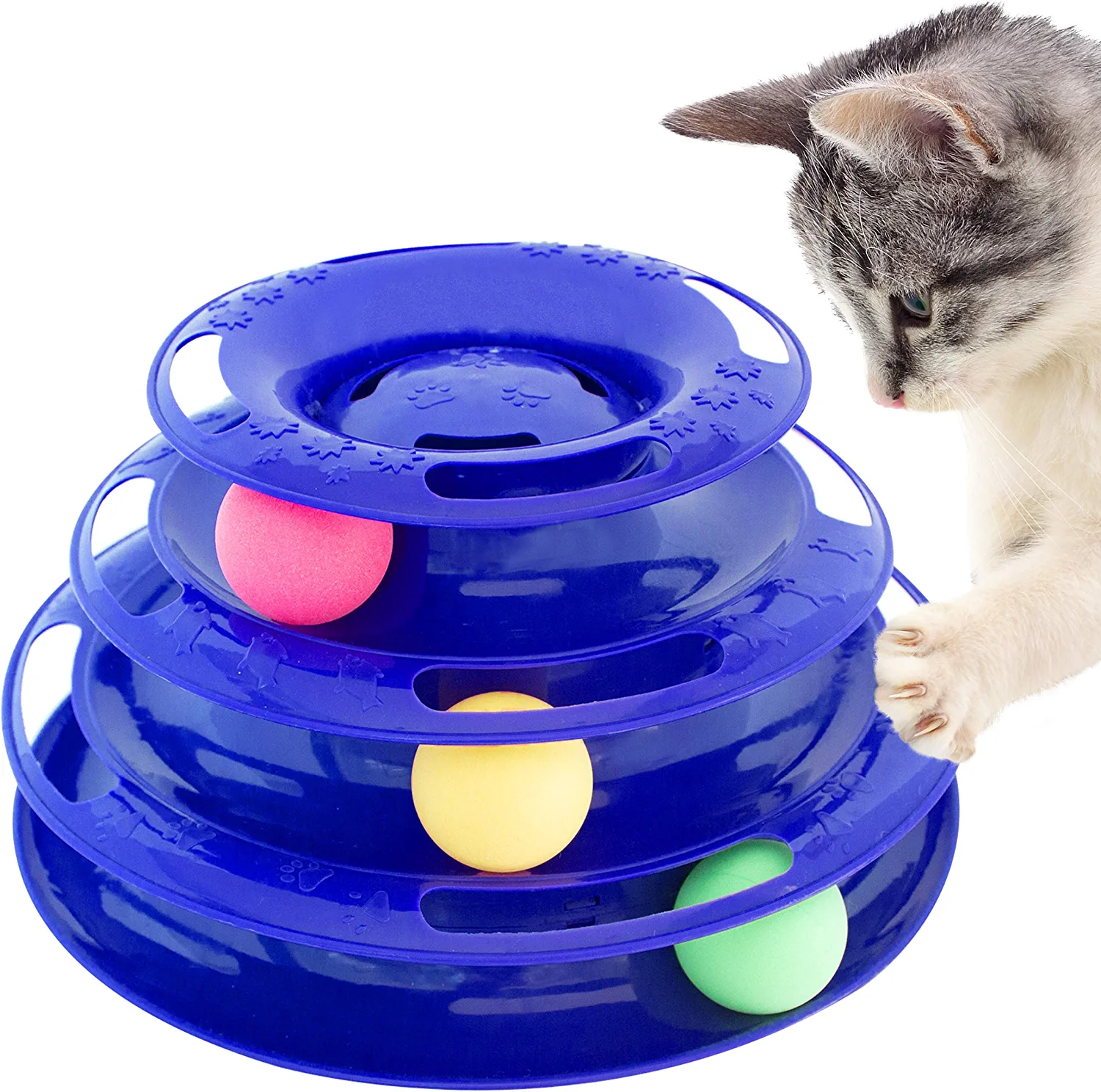 Purrfect Feline Titan's Tower Interactive Cat Toy, Blue Toy for Indoor ...