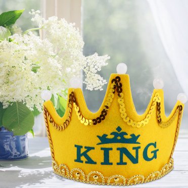 LED Light Birthday Party Hats Crown King Birthday Party Caps for Kids ...