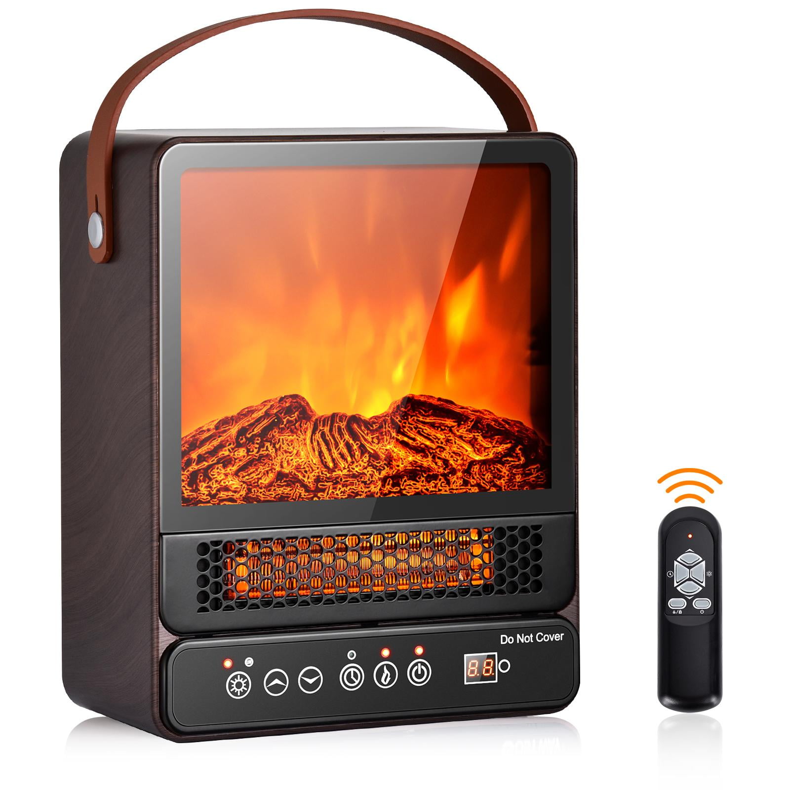 Giantex Portable Retro Electric Fireplace, 1500W Tabletop Electric ...