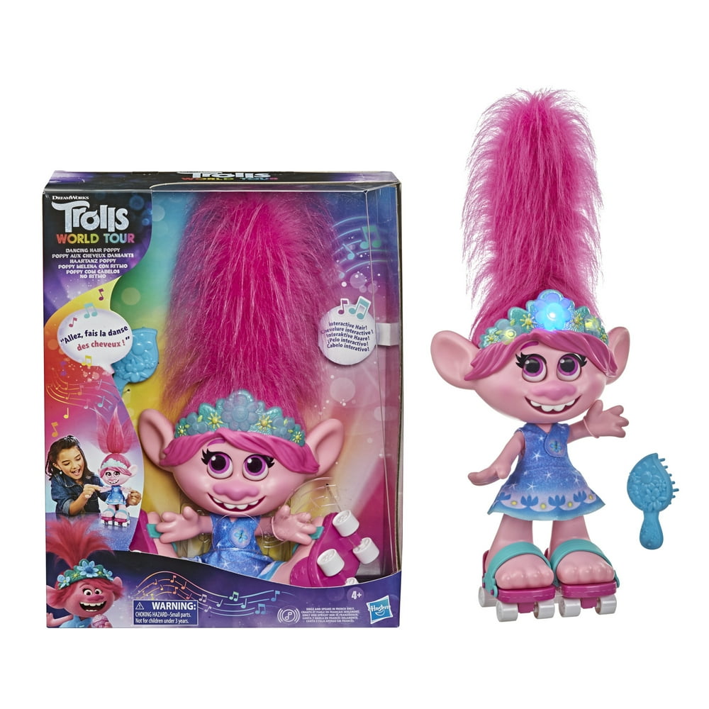 DreamWorks Trolls World Tour Dancing Hair Poppy, Doll Sings 2 Movie ...