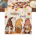Autumn Pumpkin Gnomes Table Runner 13x70in Non-Slip Cotton Linen Table ...