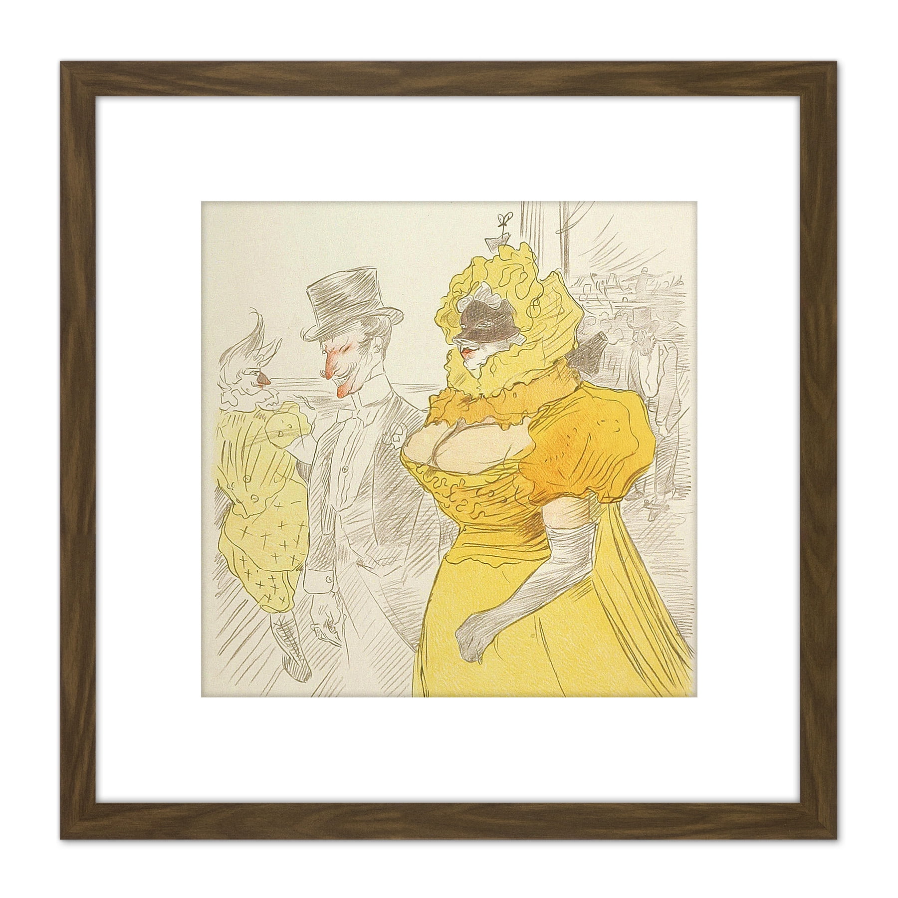 Toulouse-Lautrec Bordeaux Student Ball Advert Artwork 8X8 Inch Square ...