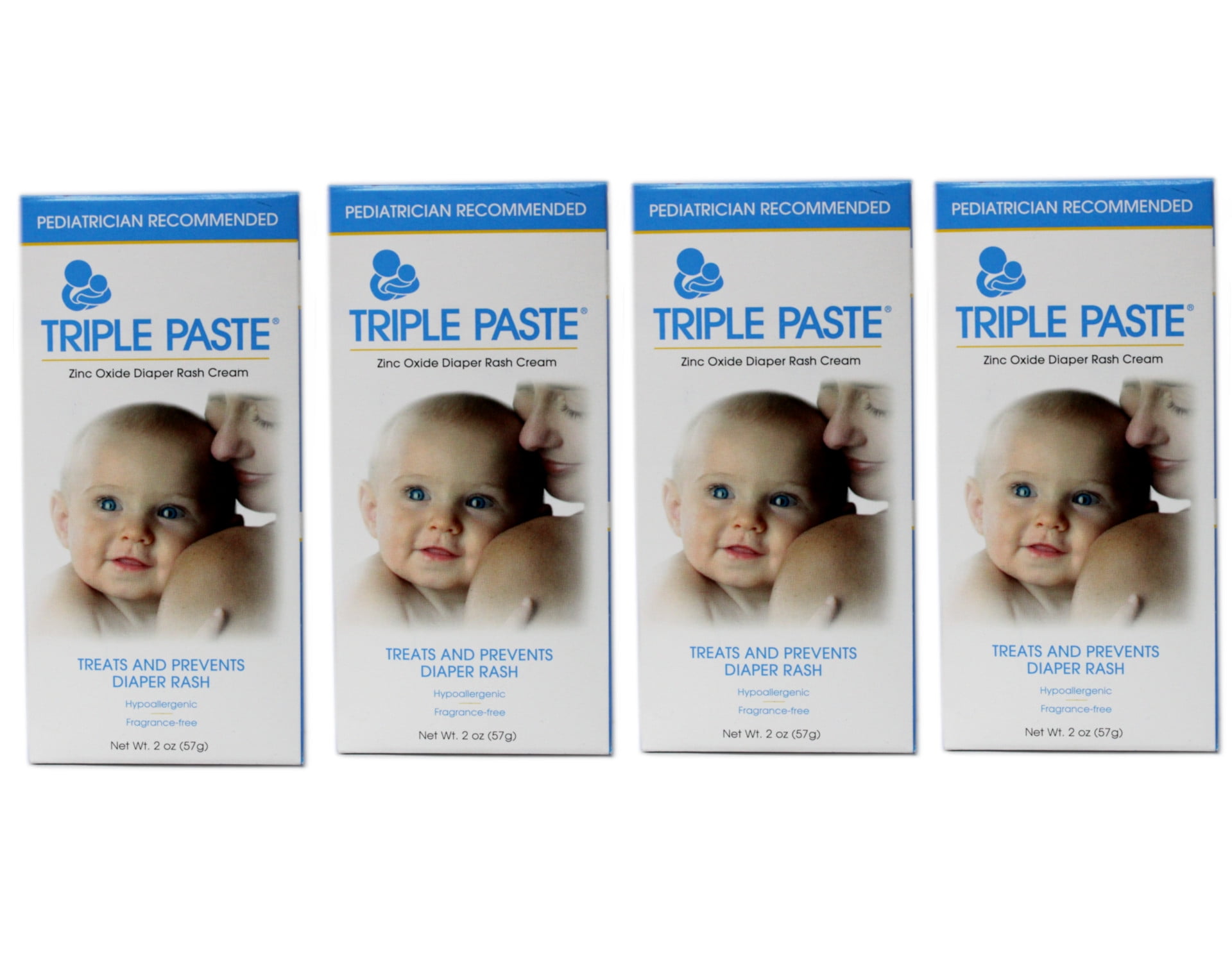 4 Pack - Triple Paste Medicated Ointment for Diaper Rash 2oz Each ...