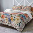 4 Piece Duvet Cover Set Queen, Spring Colorful Floral Botanical Soft ...