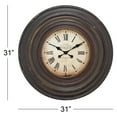 Wall Clock In Vintage Inspired Pattern And Dark Brown Finish - Walmart.com